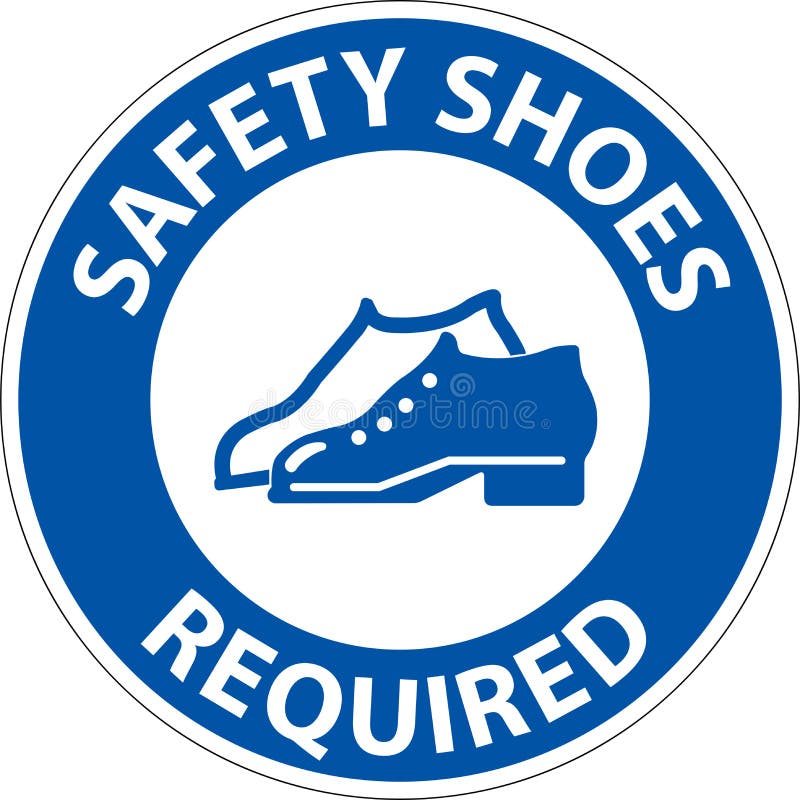 Label Floor Sign, Safety Shoes Required Stock Vector - Illustration of ...