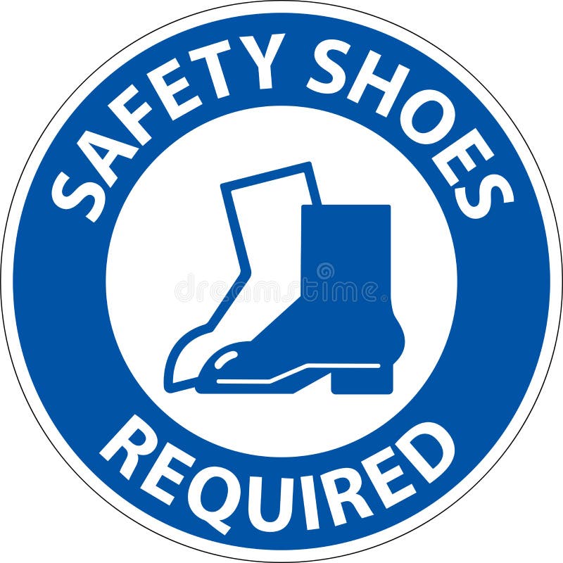Label Floor Sign, Safety Shoes Required Stock Vector - Illustration of ...