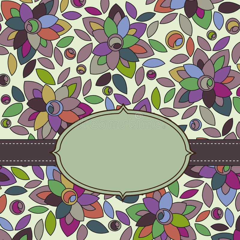 Label on floral background stock vector. Illustration of scrapbook ...