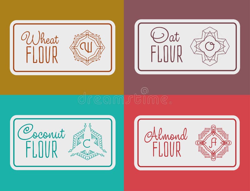 Label for flour packaging stock vector. Illustration of organic - 70025987