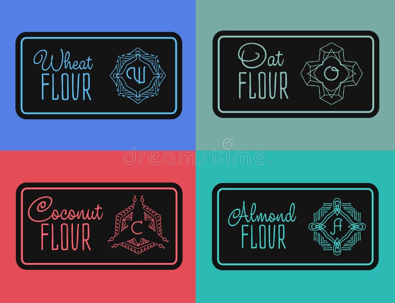 Label for flour packaging stock vector. Illustration of design - 71642956