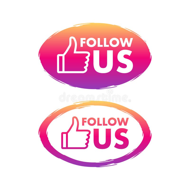 Label Follow Us on White Background. Vector Illustration Stock Vector ...