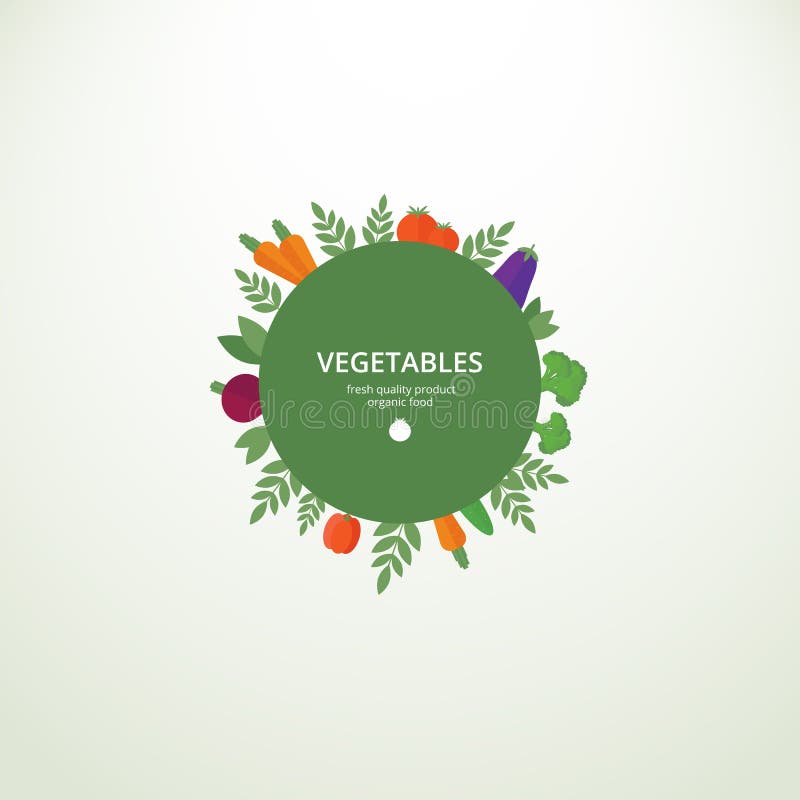 Label with Fresh Fruits and Vegetables Stock Vector - Illustration of ...