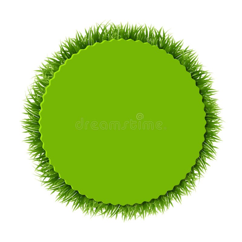 Label with Grass stock vector. Illustration of circle - 195392868