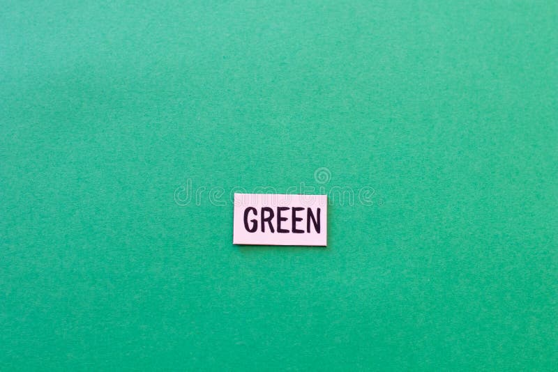 Label With GREEN Writing On A Green Background. Copy Space For Other ...