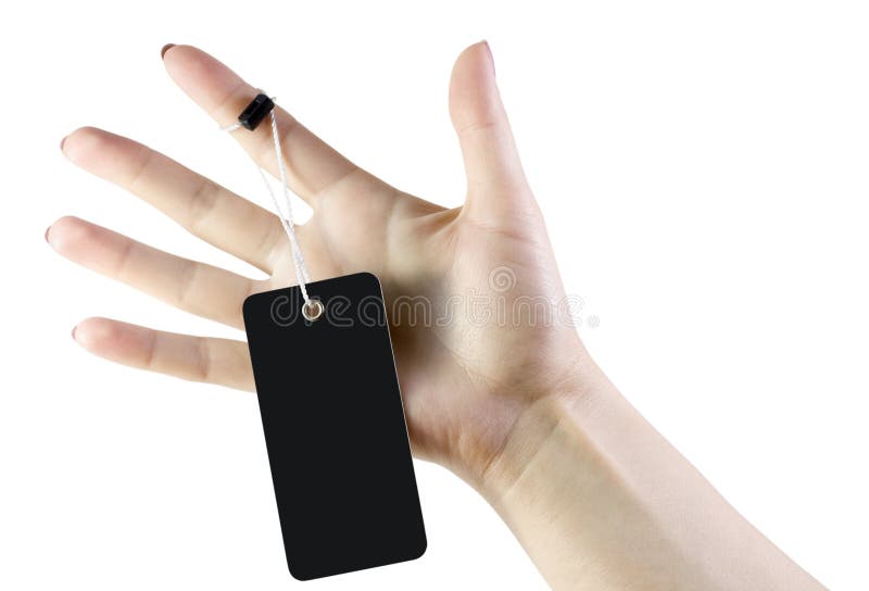 Label in hand stock image. Image of paper, reminder, objects - 14543357