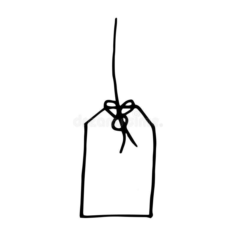 Label Hanging on a Thread Icon, Element. Sketch Hand Drawn Doodle ...