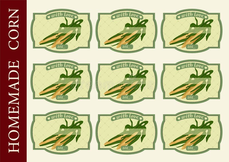 Label for Homemade Corn. Canned Corn Packaging Stock Vector ...