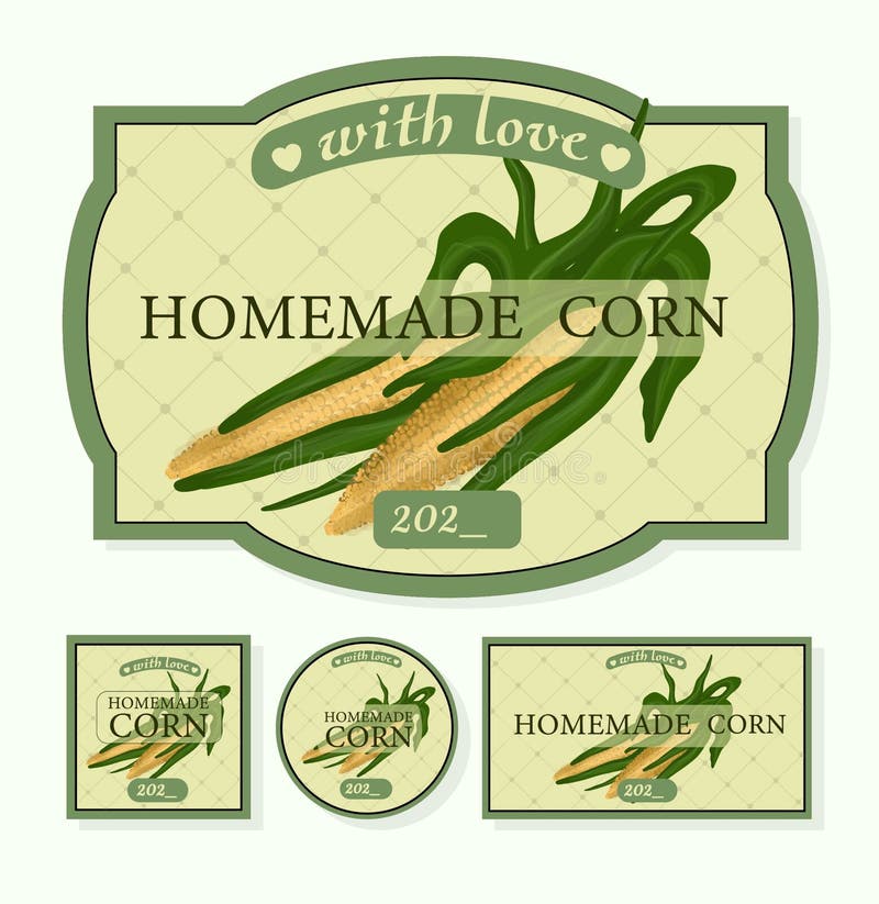 Label for Homemade Corn. Canned Corn Packaging Stock Vector ...
