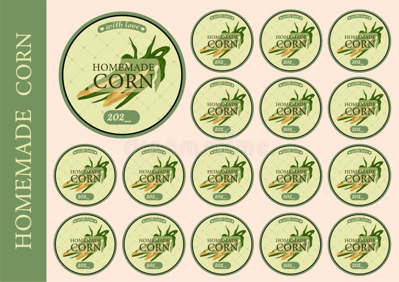 Label for Homemade Corn. Canned Corn Packaging Stock Vector ...