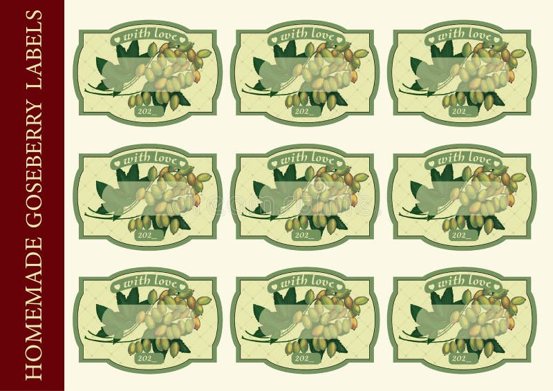 Label for Homemade Jam. Gooseberry Jam Packaging Stock Vector ...