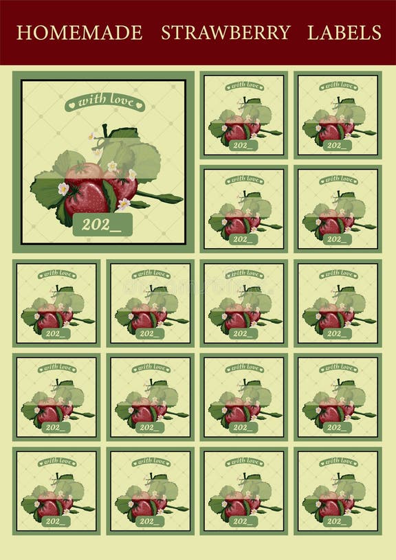 Label for Homemade Jam. Strawberry Jam Packaging Stock Vector ...