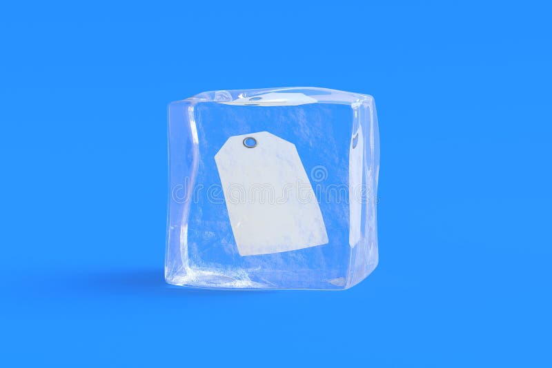 Label in ice cube stock illustration. Illustration of piece - 263603295