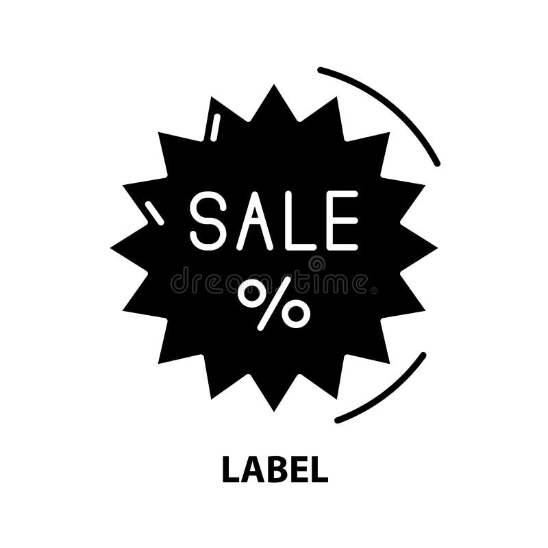 Label Icon, Black Vector Sign with Editable Strokes, Concept ...