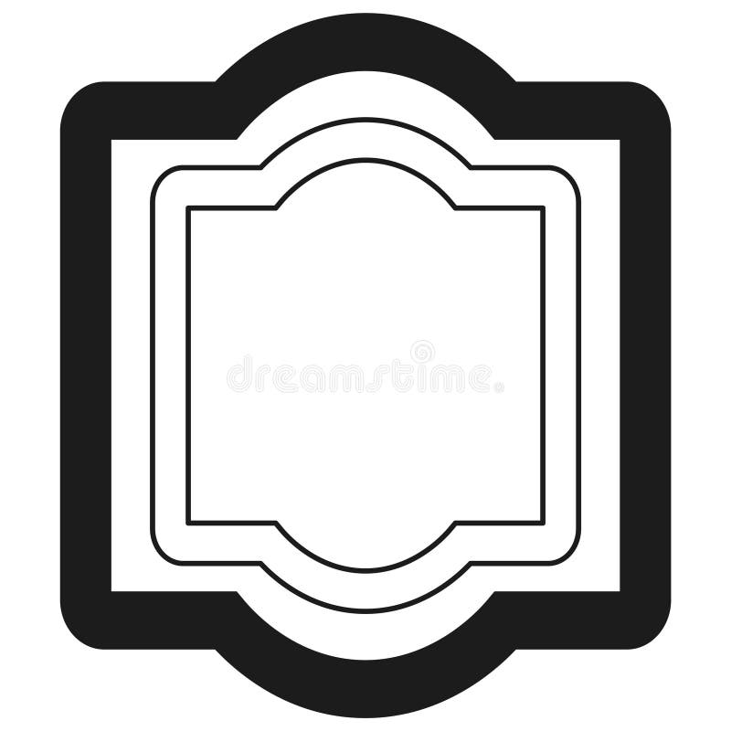 Label Icon Design. Decorative Border Vector. Black White Tag. Simple ...