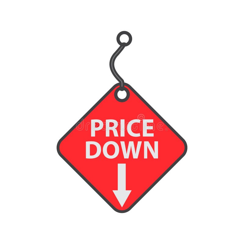 Label price down stock vector. Illustration of cartoon - 258771151