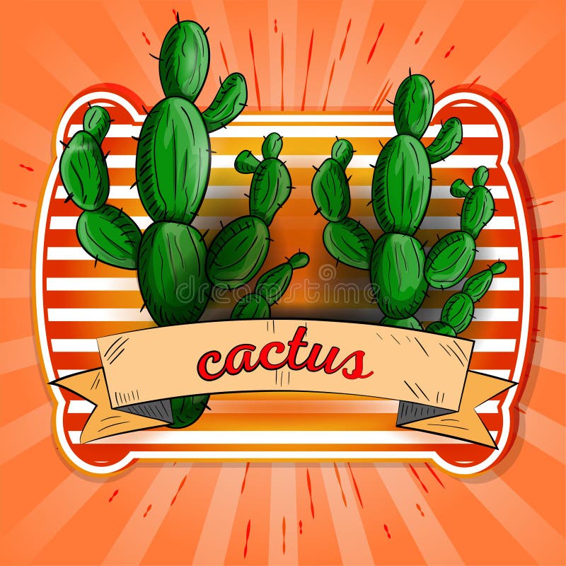 Cactus label stock vector. Illustration of cacti, logo - 56926539