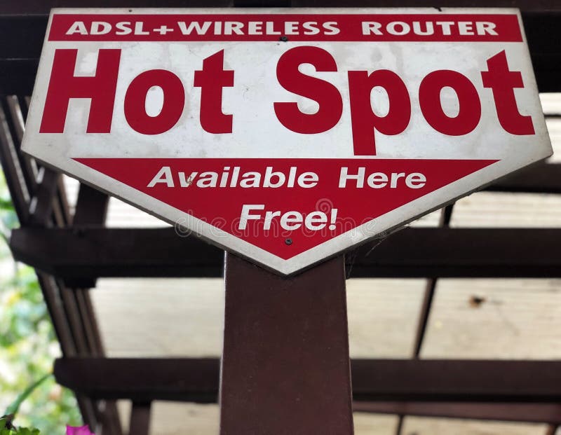 Label Information of Hot Spot Free Wifi . Service Area Stock Image ...