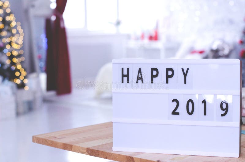 The Label with the Inscription Happy 2019 Year Stock Image - Image of ...