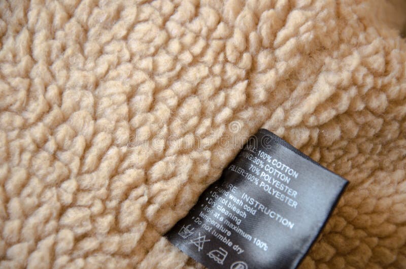 Label Inside a Woolen Jacket. Selective Focus Stock Photo - Image of ...