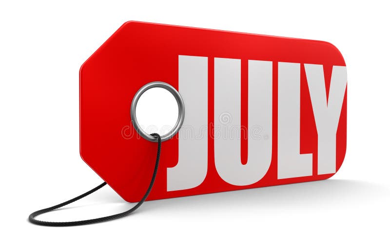 Label with July stock illustration. Illustration of digitally - 86769819