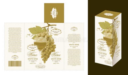Label Layout of a Tetra Pack Pattern for White Wine Stock Vector ...