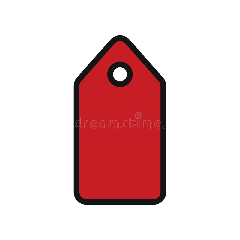 Label Line Icon Isolated on White Background. Black Flat Thin Icon on ...