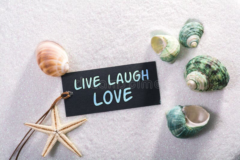 Label with live laugh love stock photo. Image of creative - 117477326