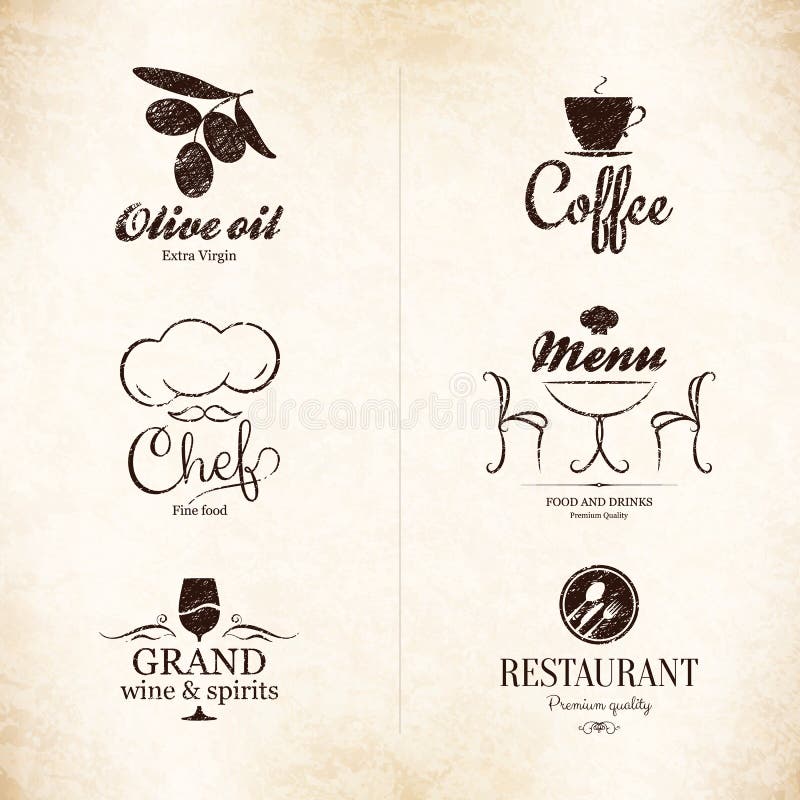 Label Logo Set Restaurant Menu Design Cafe Coffee House Stock ...