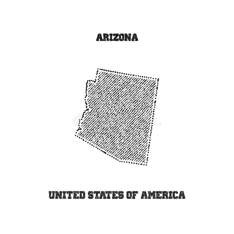 Label with map of arizona. stock illustration. Illustration of america ...