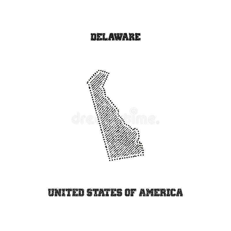 Label with Map of Delaware. Stock Illustration - Illustration of travel ...