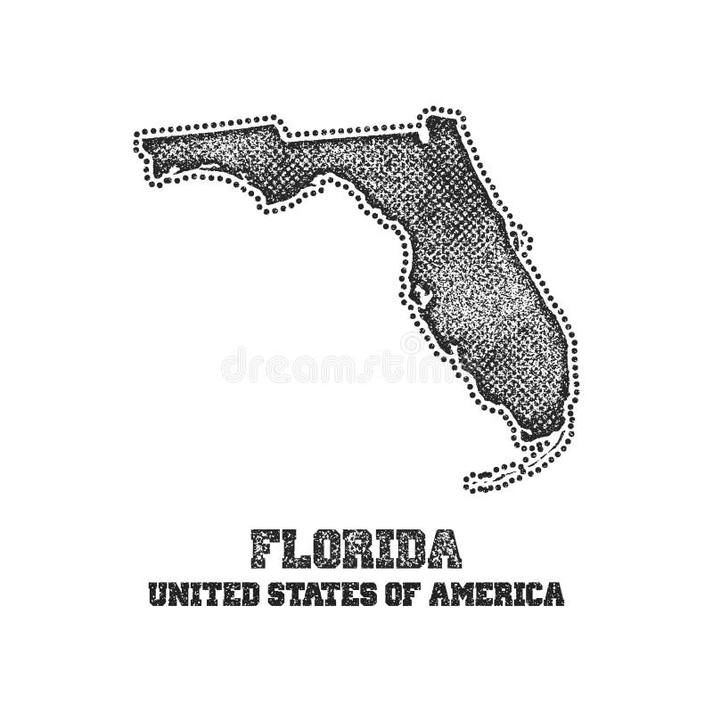 Label with map of florida. stock illustration. Illustration of star ...