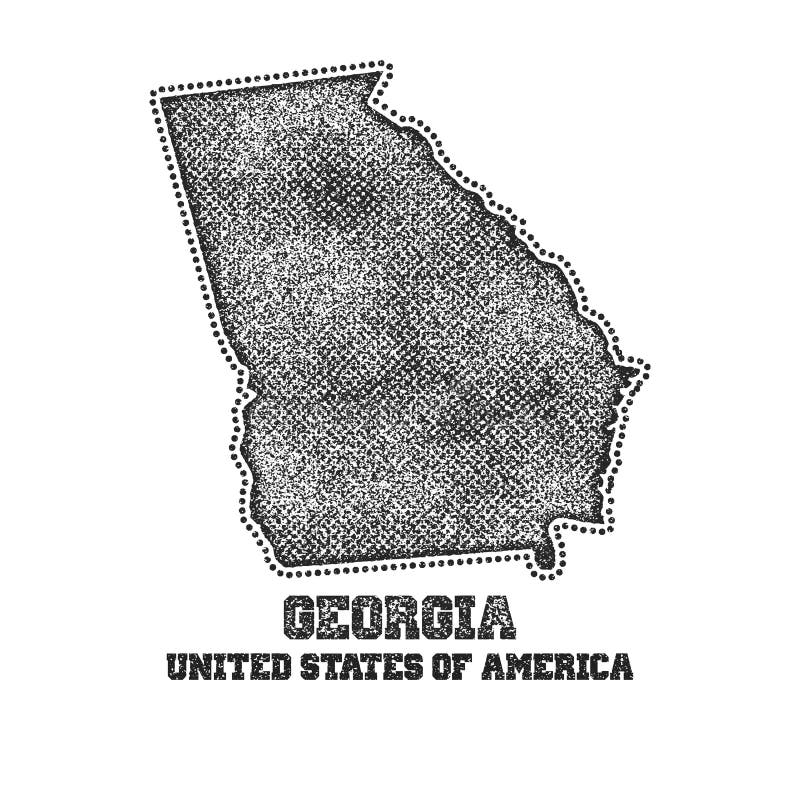 Label with map of georgia. stock illustration. Illustration of state ...