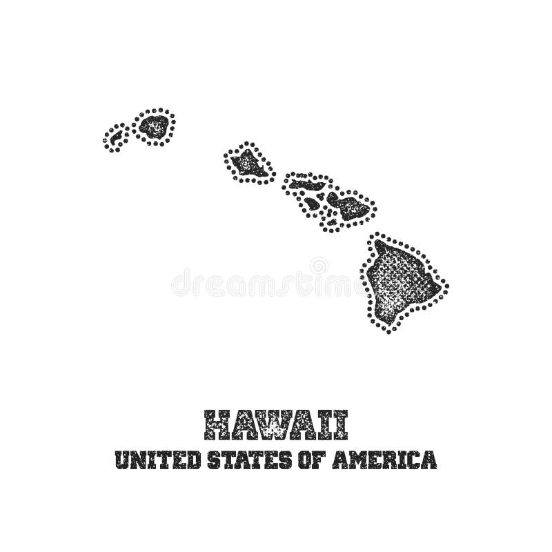 Label with map of hawaii. stock illustration. Illustration of north ...