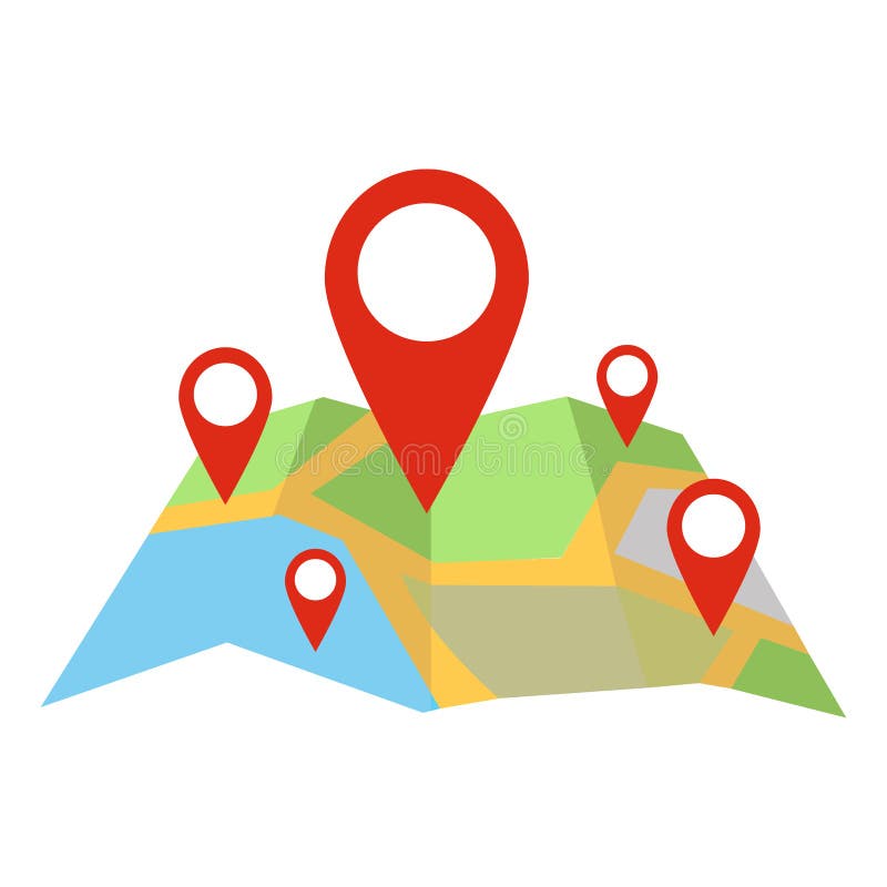 Label on Map, Location, Vector Illustration Stock Vector - Illustration ...