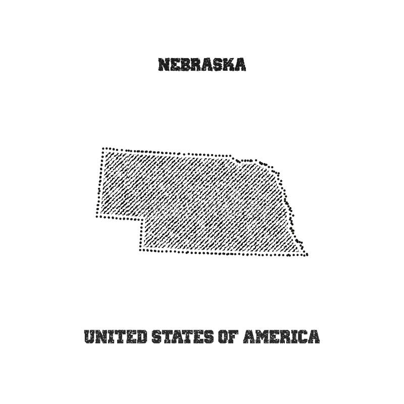 Label with Map of Nebraska. Stock Illustration - Illustration of symbol ...