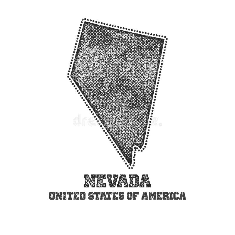 Label with map of nevada. stock illustration. Illustration of stamp ...