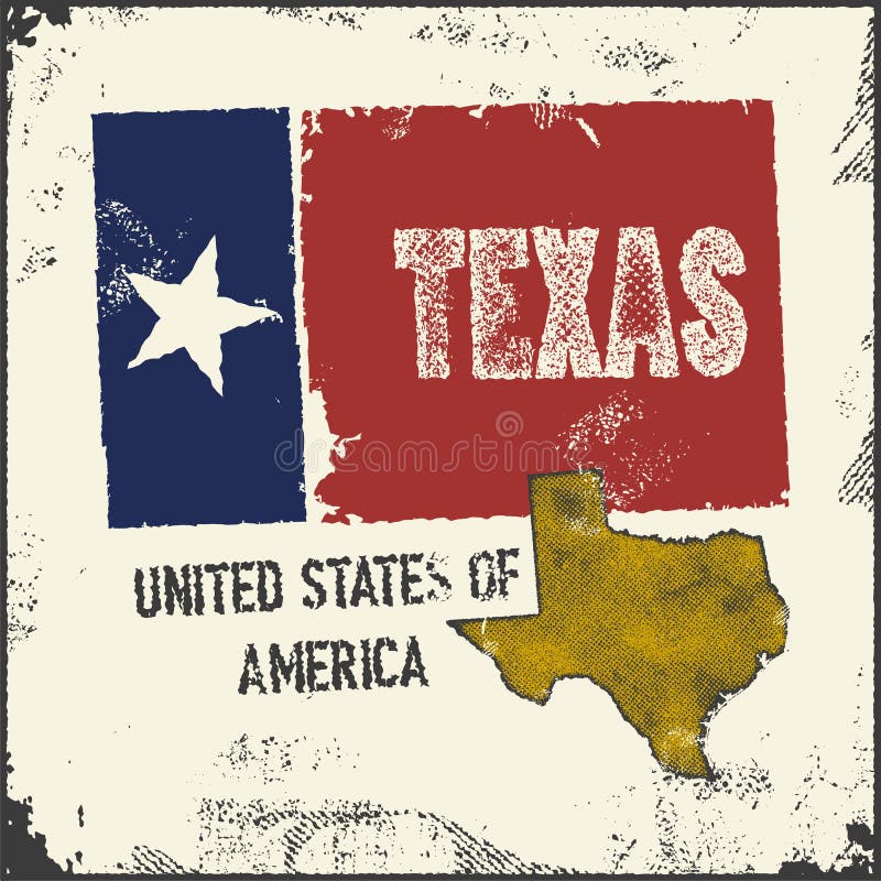 Label with map of texas. stock illustration. Illustration of travel ...