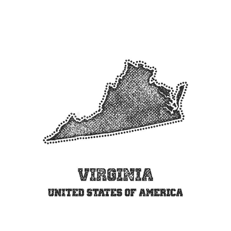 Label with Map of Virginia. Stock Illustration - Illustration of symbol ...