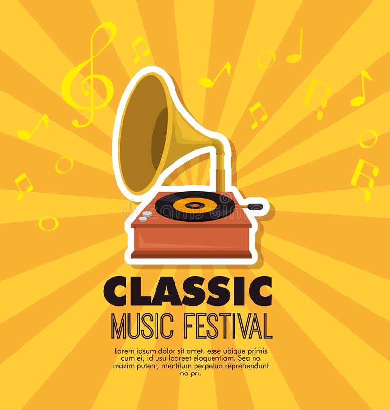Label Musical De Festival De Phonographe Illustration de Vecteur ...