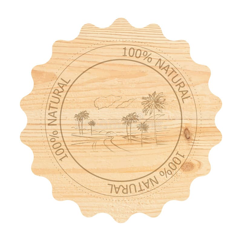 Label for Natural Products, Tropical Island Stock Vector - Illustration ...