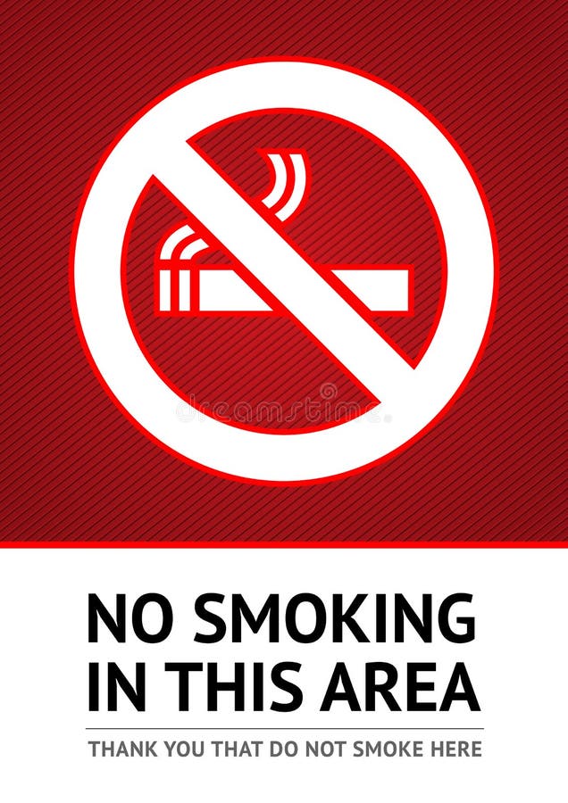 Label No smoking sticker stock vector. Illustration of cigarette - 24370379