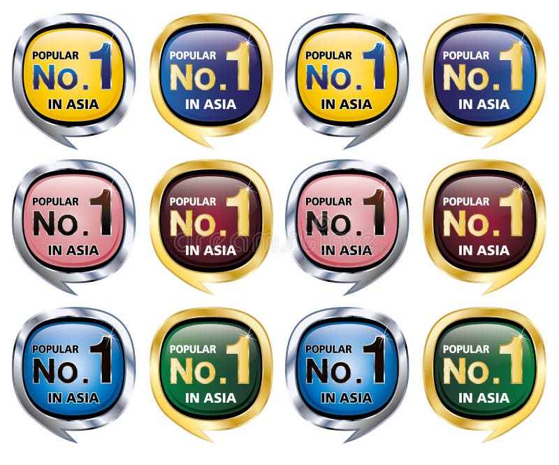 Label with Number 1 Signage Stock Vector - Illustration of asia, icon ...