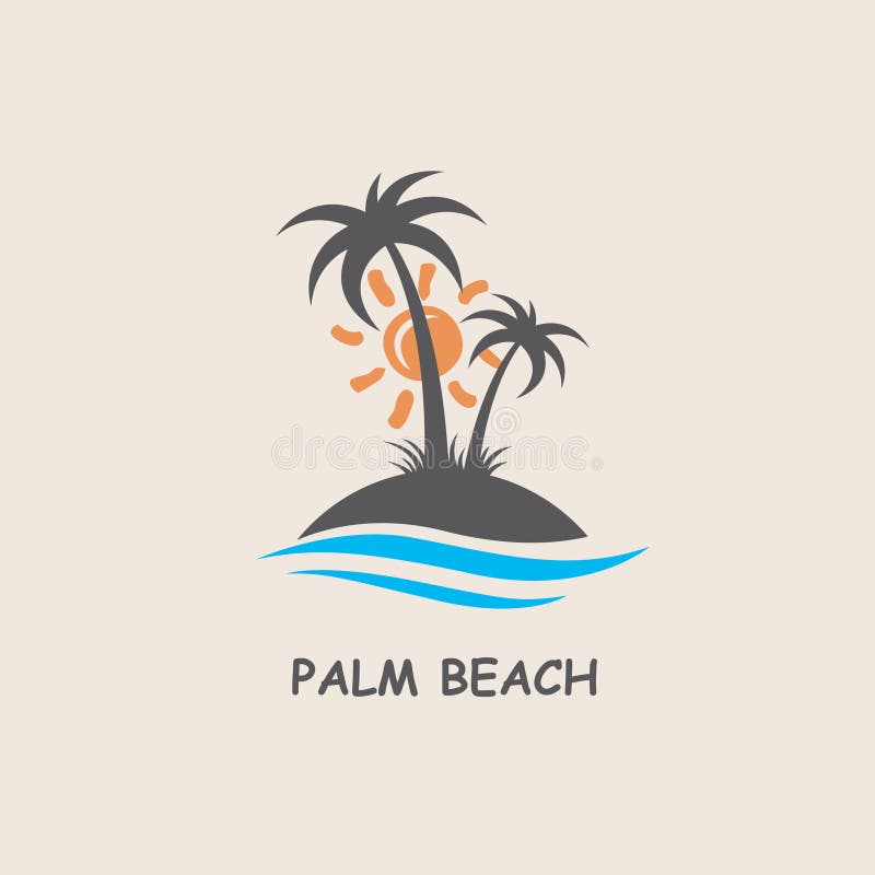Label with palm tree stock vector. Illustration of icon - 82834908