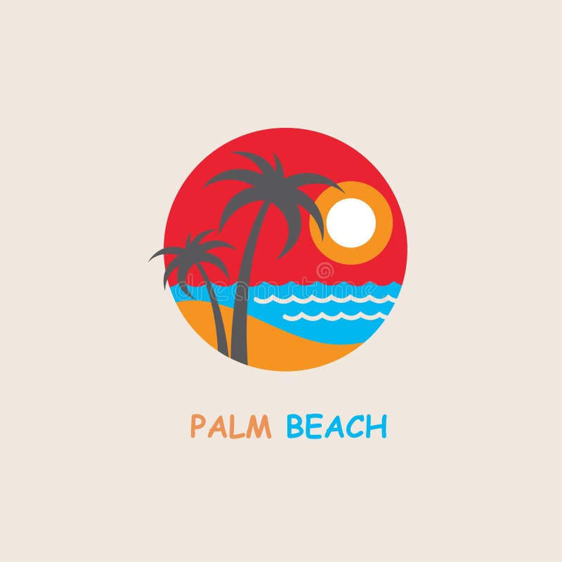 Label with palm tree stock vector. Illustration of relax - 82567812