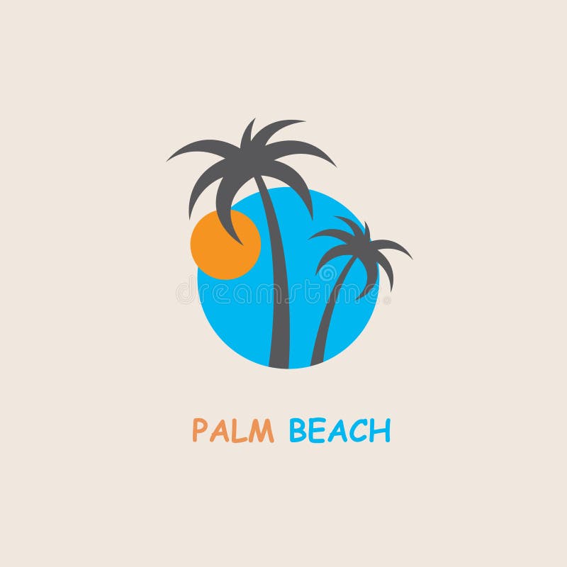 Label with palm tree stock vector. Illustration of design - 82840082