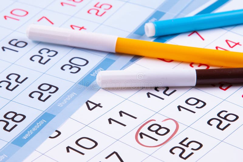 A Label on a Paper Calendar. Deadline Stock Photo - Image of today ...