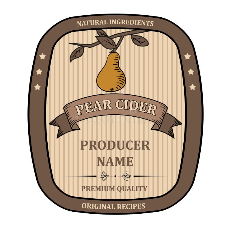 Label for Apple Cider Template Retro Vector Isolated Stock Vector ...