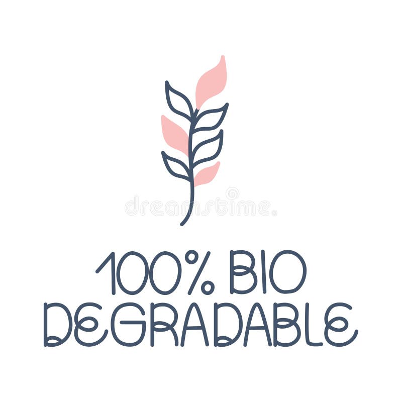 100 Percent Biodegradable Label Stock Vector - Illustration of design ...
