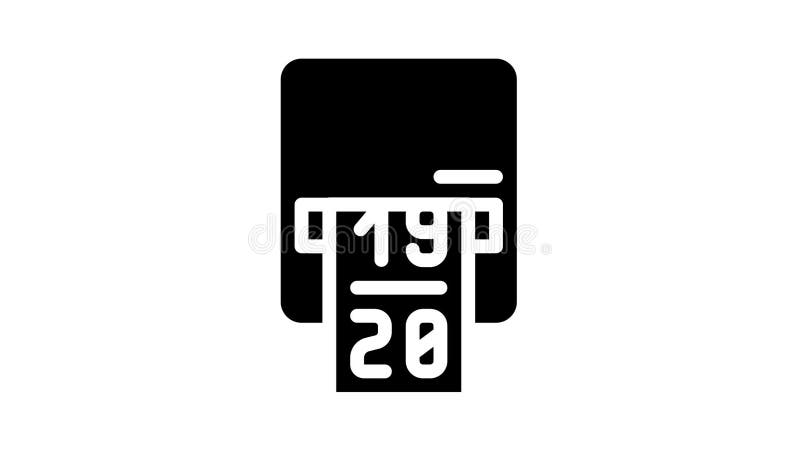 3d Printer Glyph Icon Animation Stock Footage - Video of visualization ...